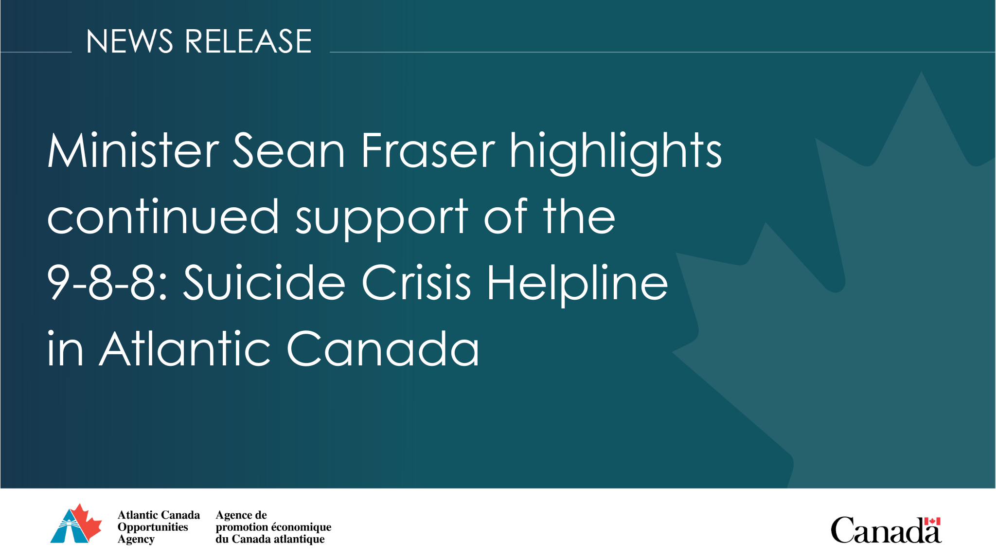 Minister Sean Fraser highlights continued support of the 9-8-8: Suicide ...