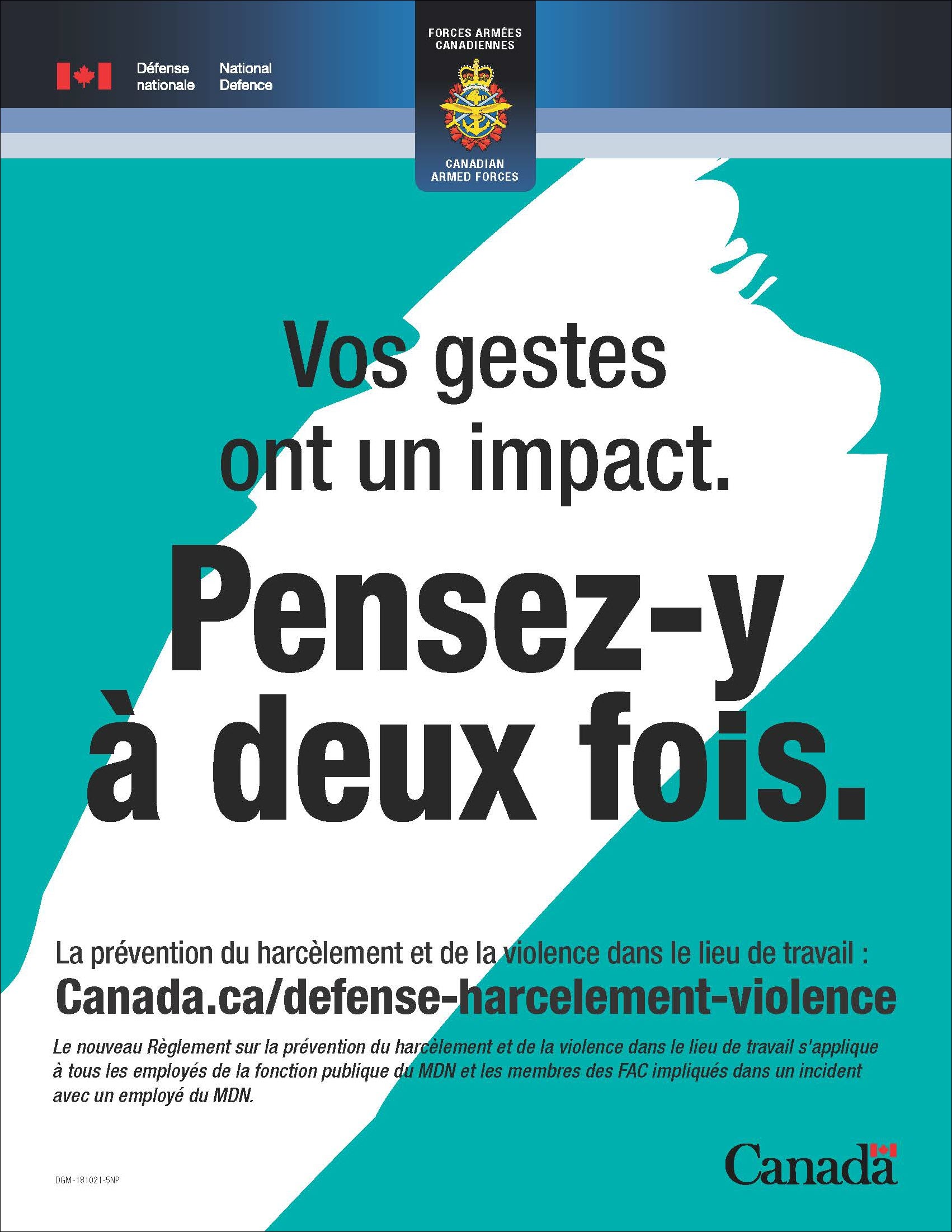Visuels contribuant à sensibiliser au harcèlement et à la violence au travail - Canada.ca