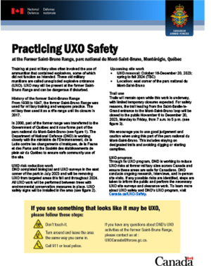 Practicing UXO Safety at the Former Saint-Bruno Range at the Former ...