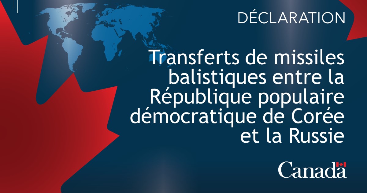 Déclaration commune sur les transferts de missiles balistiques entre la RPDC et la Russie ...