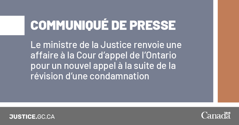 Le ministre de la Justice renvoie une affaire à la Cour d’appel de l ...