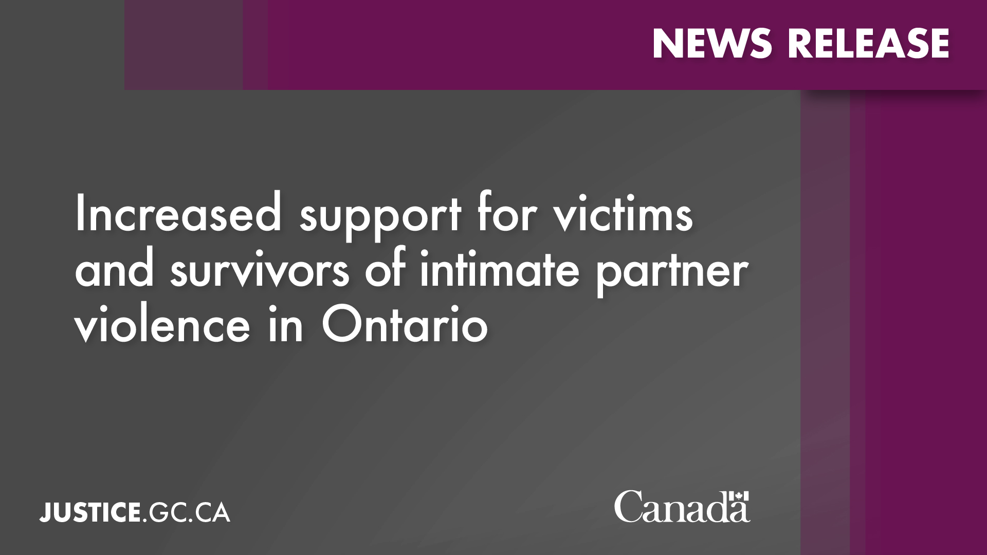 Increased federal support for families, women and survivors of Intimate ...