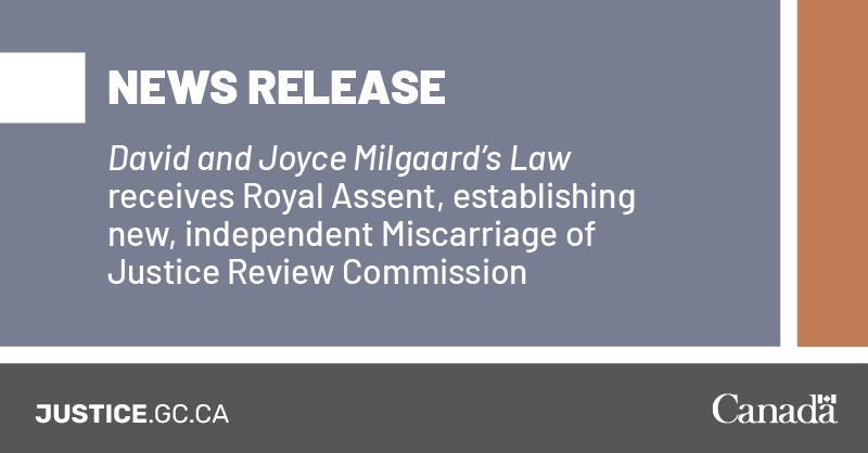 David and Joyce Milgaard’s Law receives Royal Assent, establishing new ...