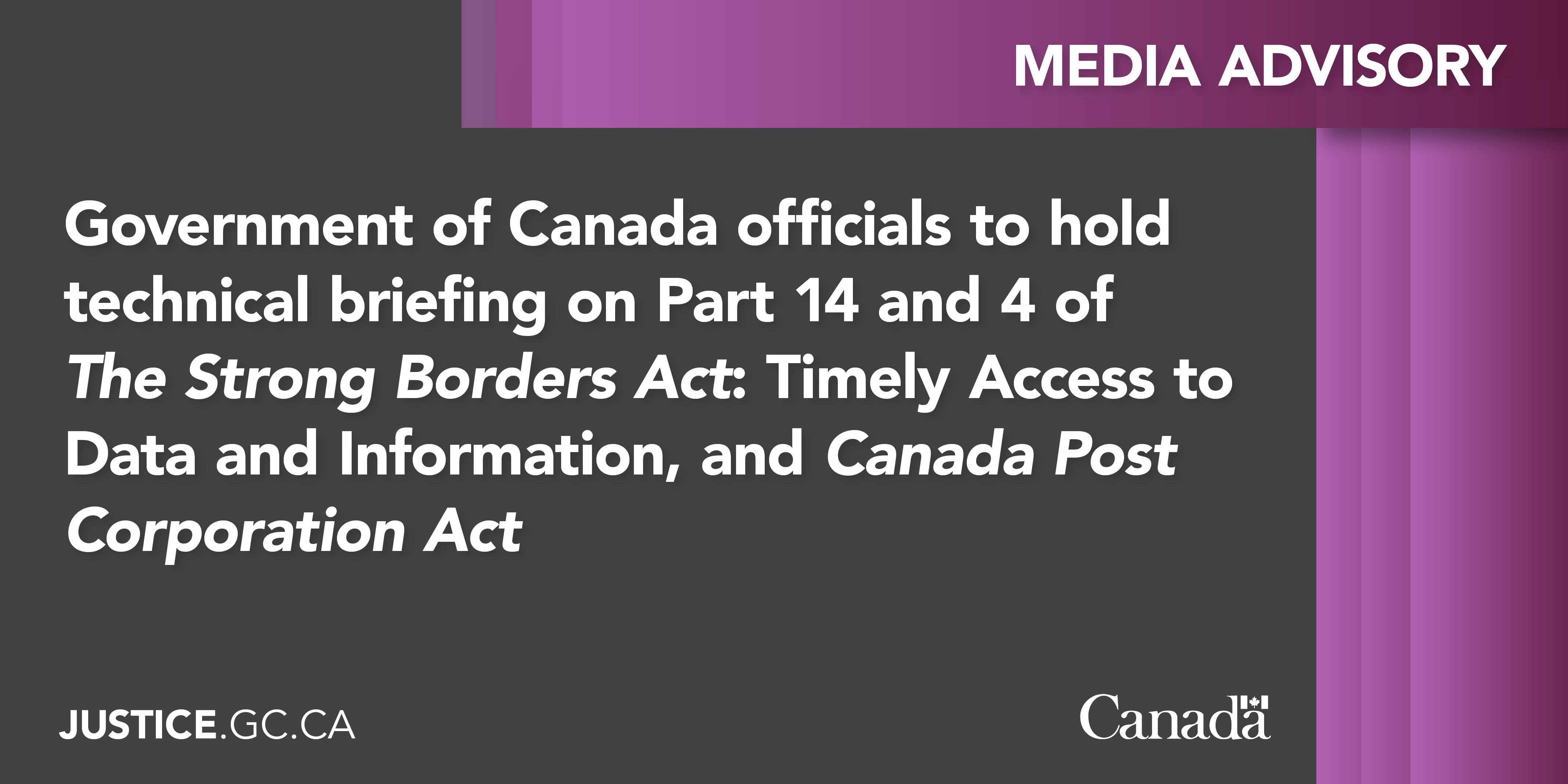 Government of Canada officials to hold technical briefing on Part 14 ...