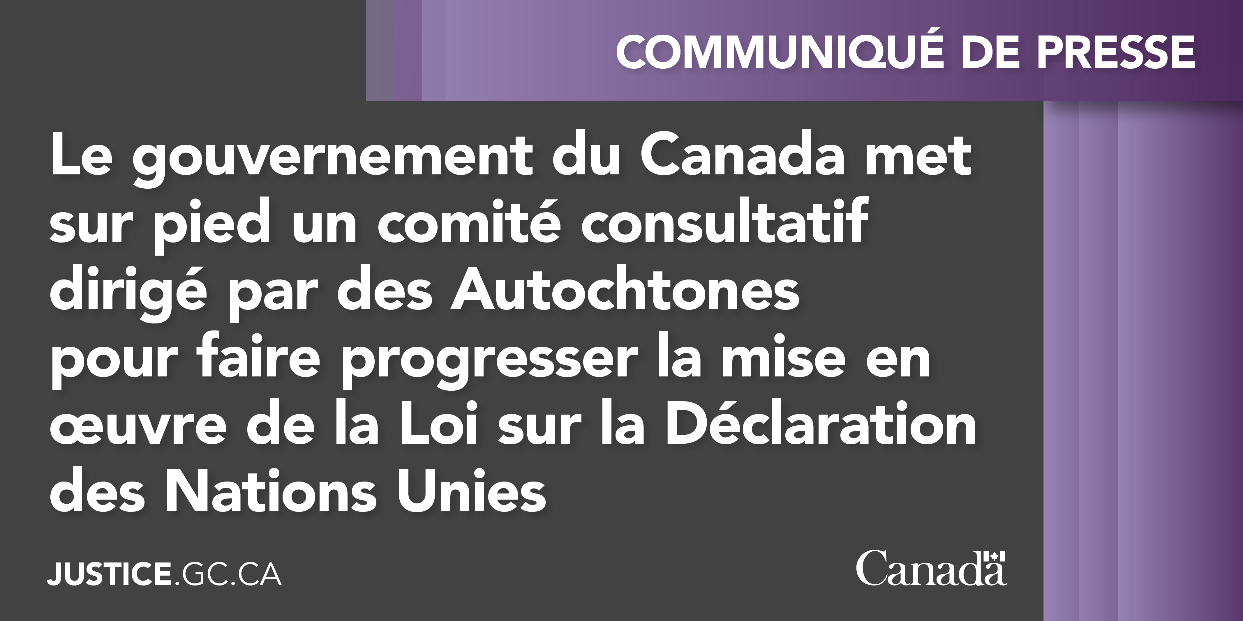 Le gouvernement du Canada met sur pied un comité consultatif dirigé par ...