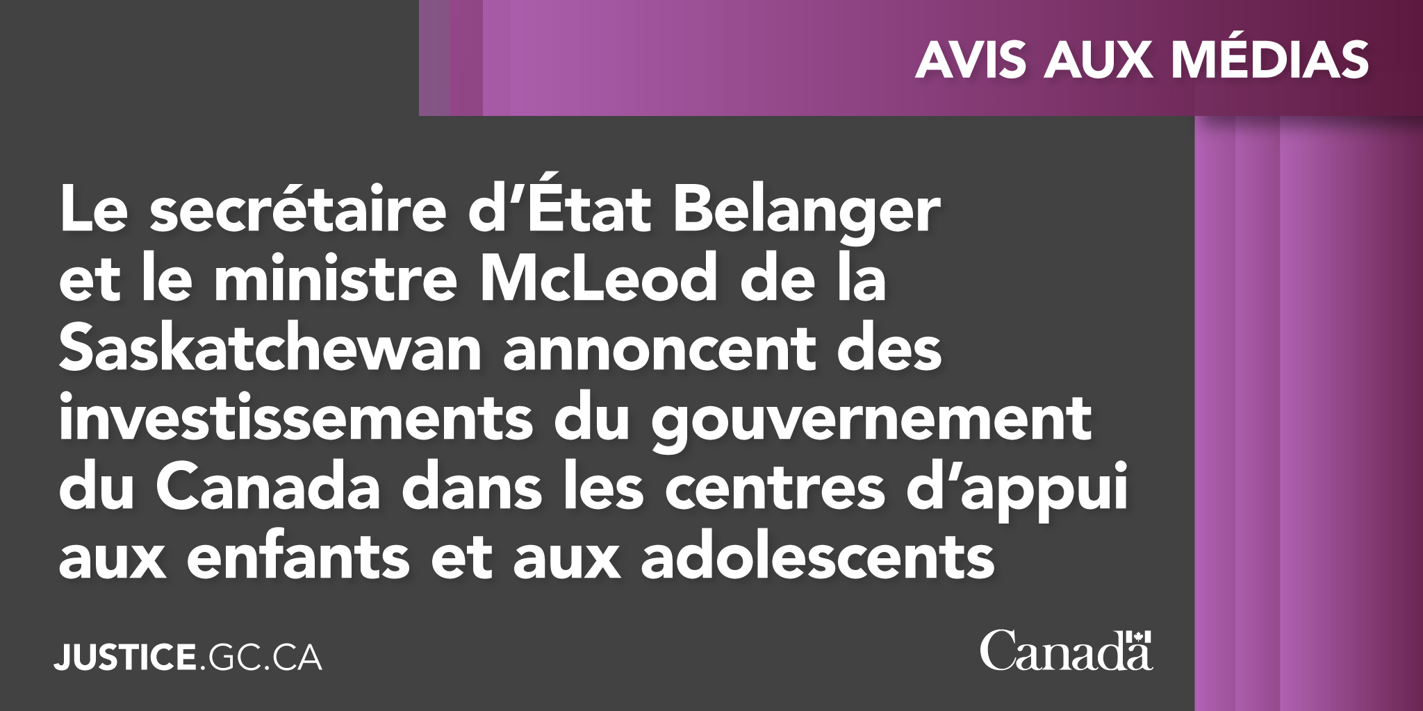 Le secrétaire d’État Belanger et le ministre McLeod de la Saskatchewan ...