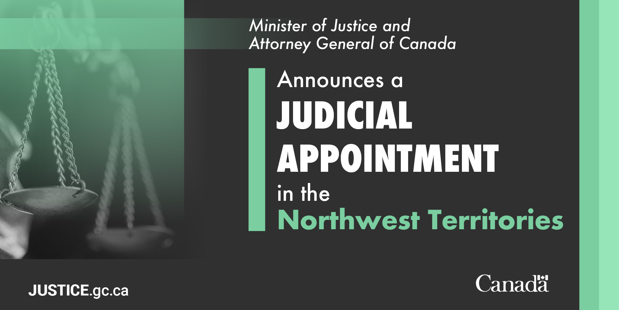 Minister of Justice and Attorney General of Canada announces a judicial ...