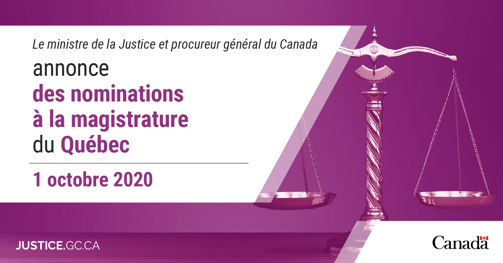 Le ministre de la Justice et procureur général du Canada annonce des ...