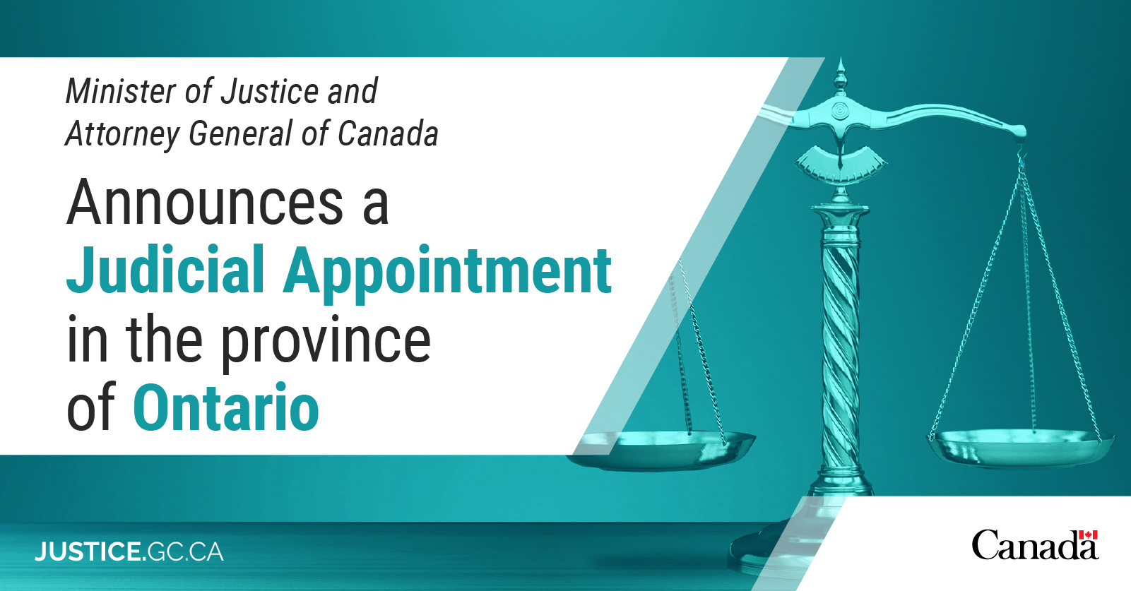Minister of Justice and Attorney General of Canada announces a judicial ...