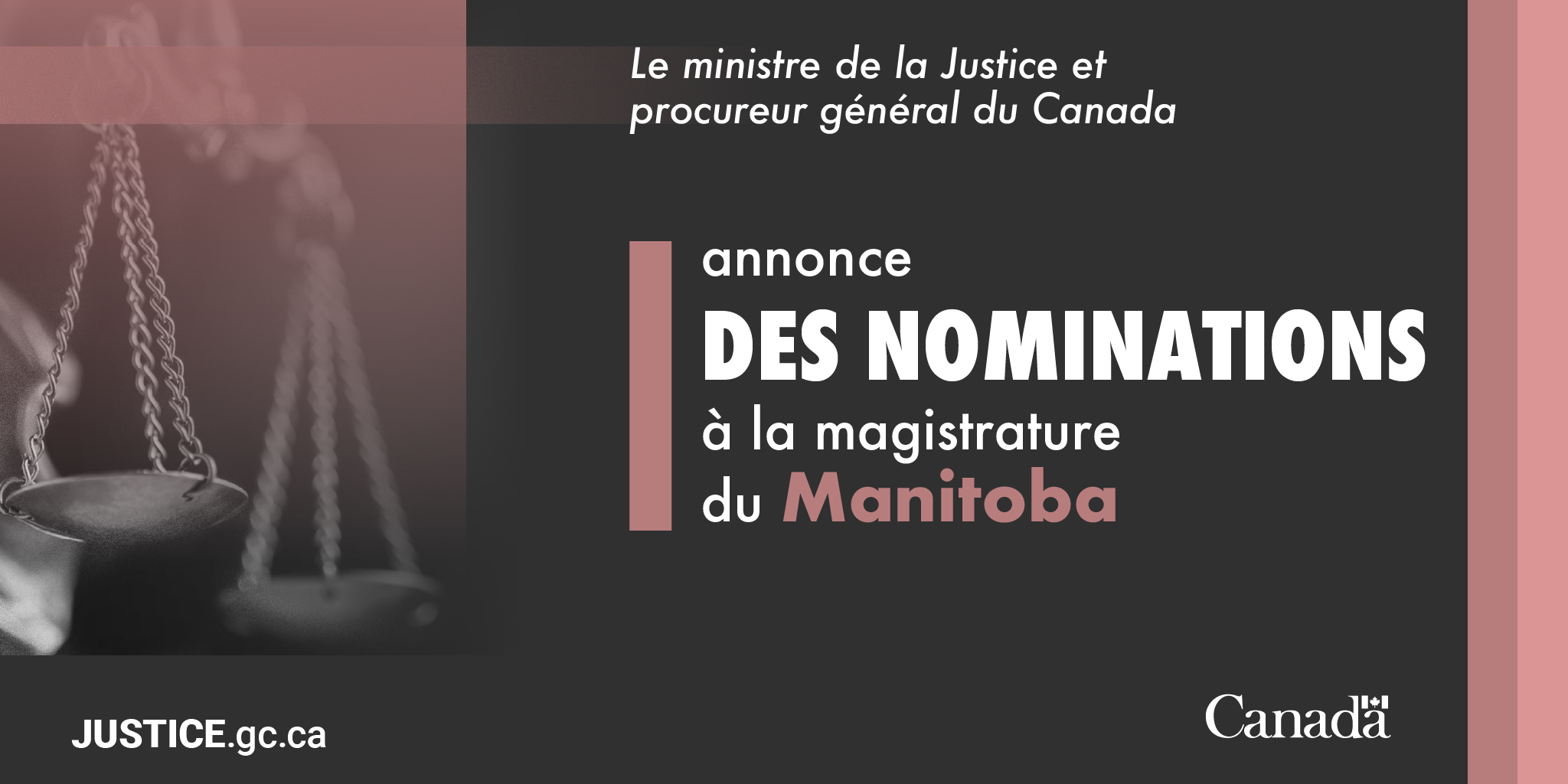 Le ministre de la Justice et procureur général du Canada annonce des ...