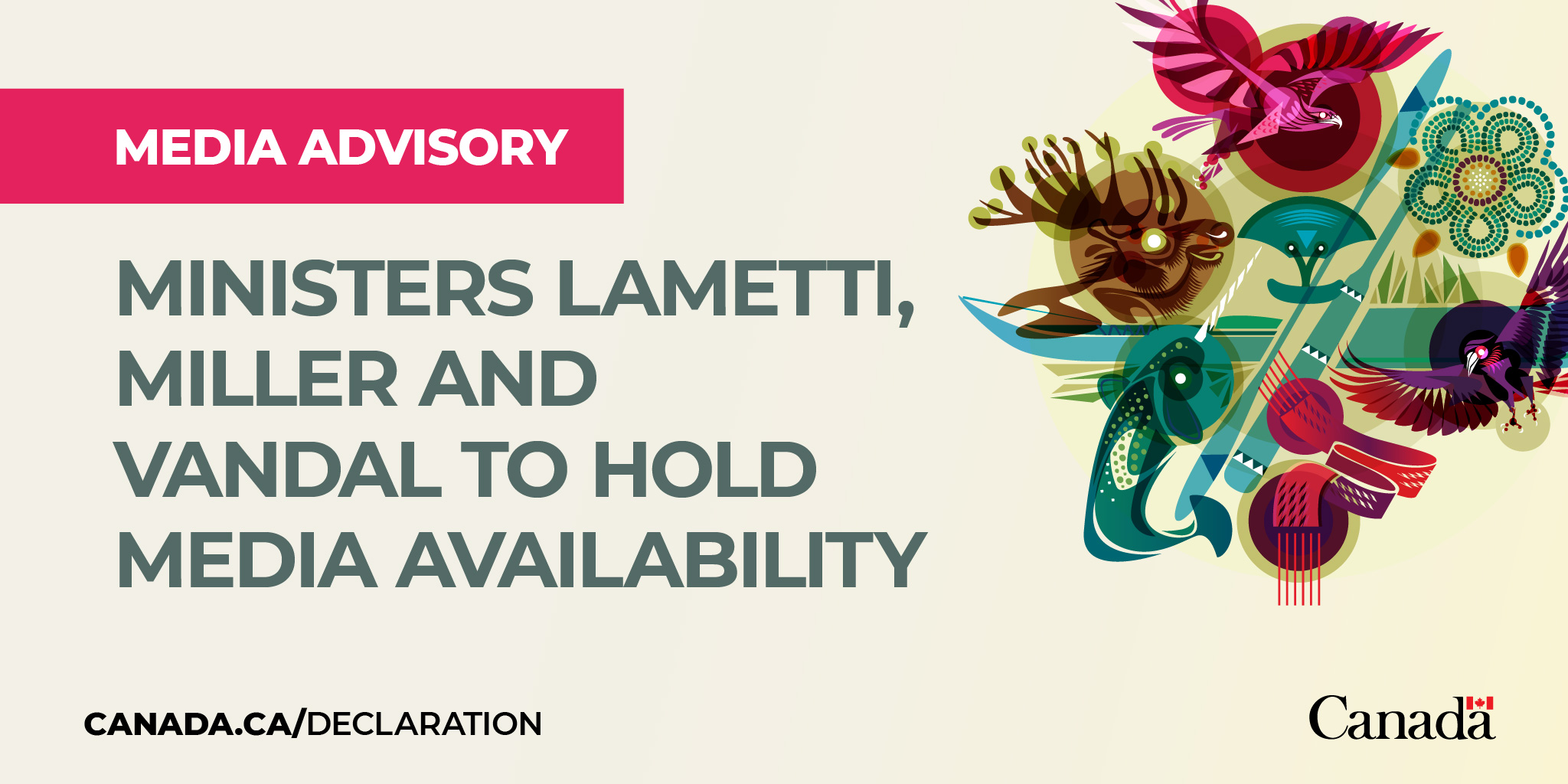 Ministers Lametti, Miller and Vandal to Hold Media Availability - Canada.ca