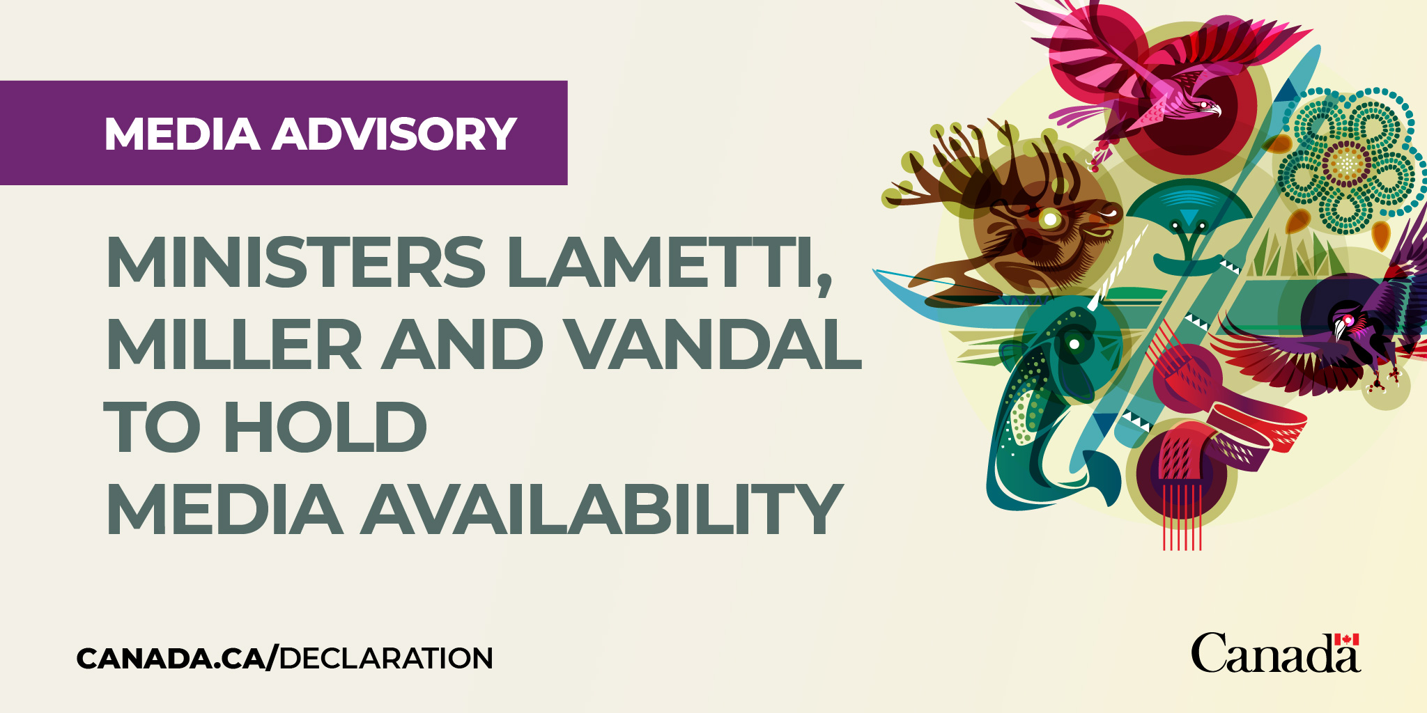 Ministers Lametti, Miller and Vandal to Hold Media Availability - Canada.ca